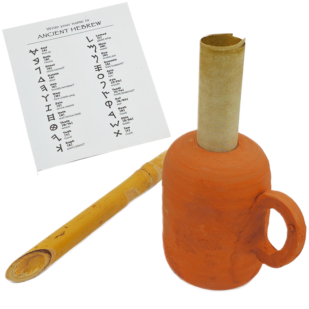 Replica Scribe Kit: Qumran Inkwell & Reed Pen Set