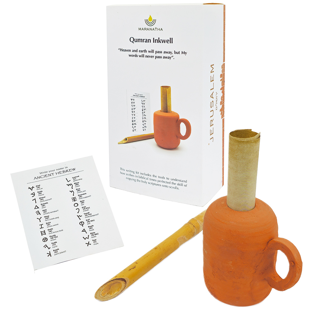 Replica Scribe Kit: Qumran Inkwell & Reed Pen Set